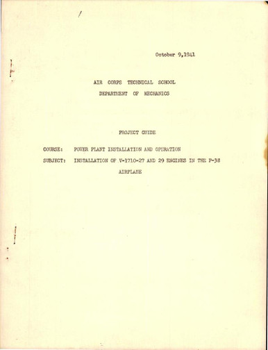 Project Guide for Installation of V-1710-27 and V-1710-29 Engines in ...