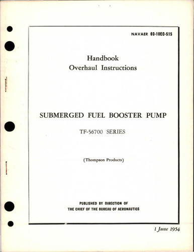 Illustrated Parts Breakdown for Submerged Fuel Booster Pump - TF-56700 ...