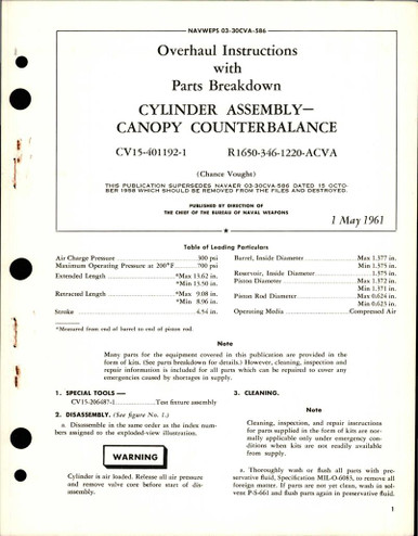 Overhaul Instructions with Parts Breakdown for Canopy Counterbalance ...