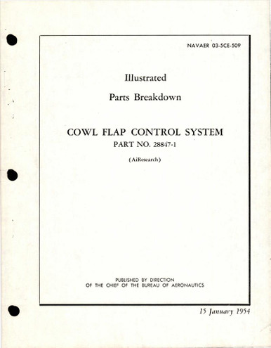 Illustrated Parts Breakdown for Cowl Flap Control System - Part 28847-1 ...