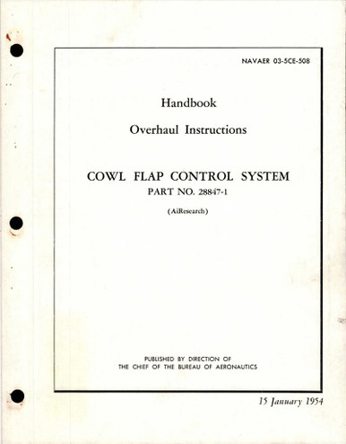 Overhaul Instructions for Cowl Flap Control System - Part 28847-1 ...