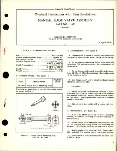 Overhaul Instructions with Parts Breakdown for Manual Slide Valve Assy ...