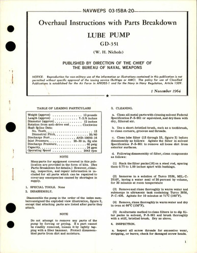 Overhaul Instructions with Parts Breakdown for Lube Pump - GD-351 ...