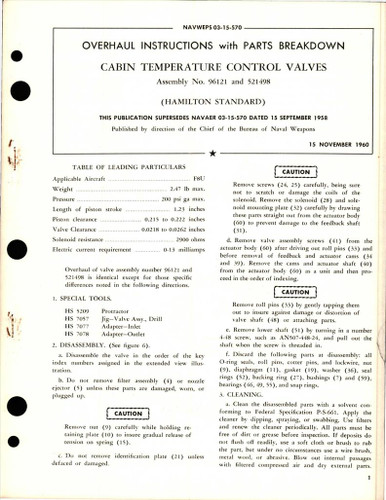 Overhaul Instructions with Parts for Cabin Temperature Control Valves ...