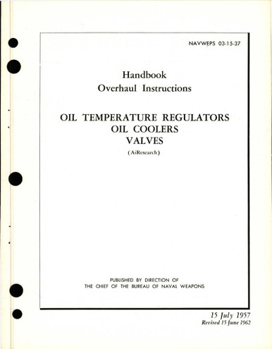Overhaul Instructions for Oil Temperature Regulators Oil Coolers Valves ...