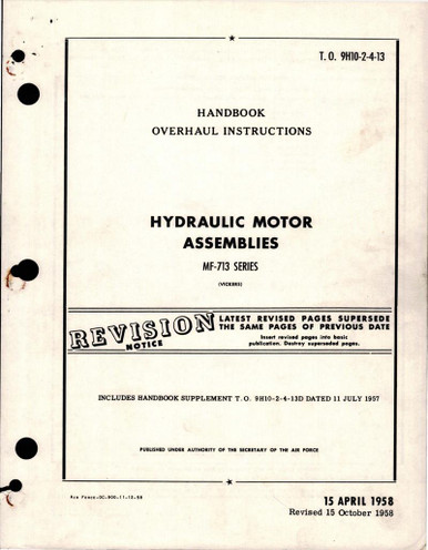 Overhaul Instructions for Hydraulic Motor Assemblies - MF-713 Series ...