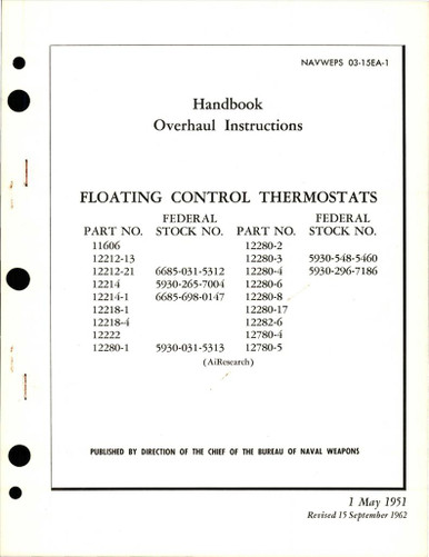 Overhaul Instructions for Floating Control Thermostats - AirCorps Library