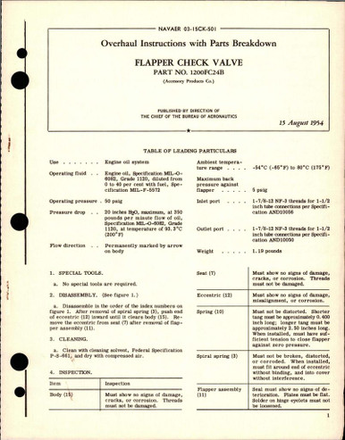 Overhaul Instructions with Parts Breakdown for Flapper Check Valve ...