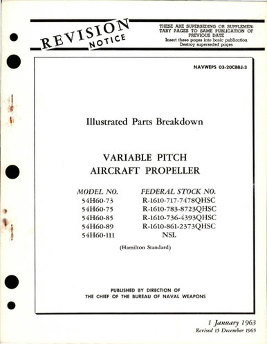 Variable Pitch Propeller - Model 54H60-73, 54H60-75, 54H60-85, 54H60-89 ...