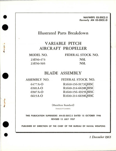 Illustrated Parts for Variable Pitch Aircraft Propeller and Blade ...