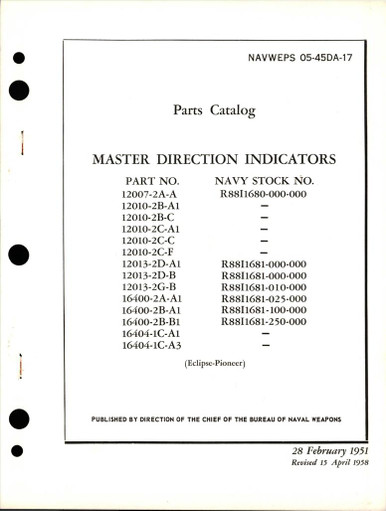 Parts Catalog for Master Direction Indicators - AirCorps Library