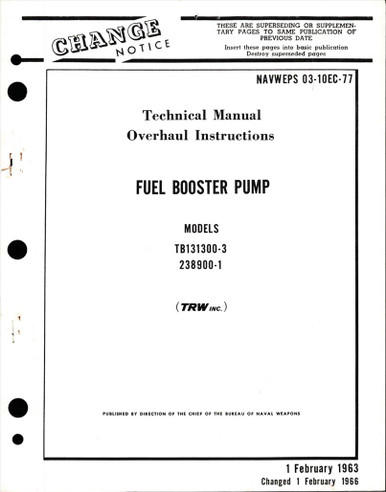 Overhaul Instructions for Fuel Booster Pump - Models TB131300-3 and ...