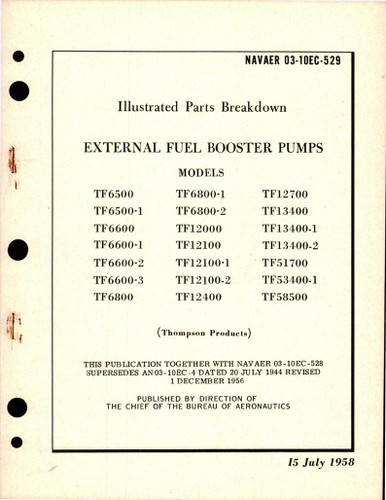 Illustrated Parts Breakdown for External Fuel Booster Pumps ...