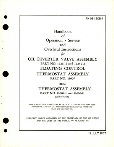 Operation, Service and Overhaul Instructions for Oil Diverter Valve ...