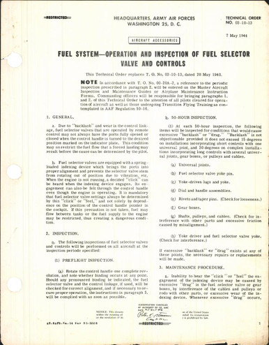 Operation and Inspection of Fuel Selector Valve and Controls - AirCorps ...
