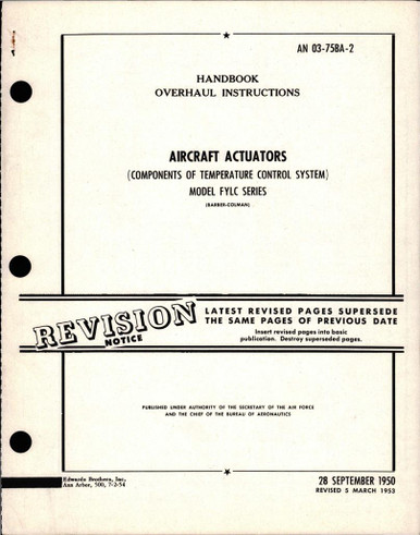 Overhaul Instructions for Aircraft Actuators - Model FYLC Series ...