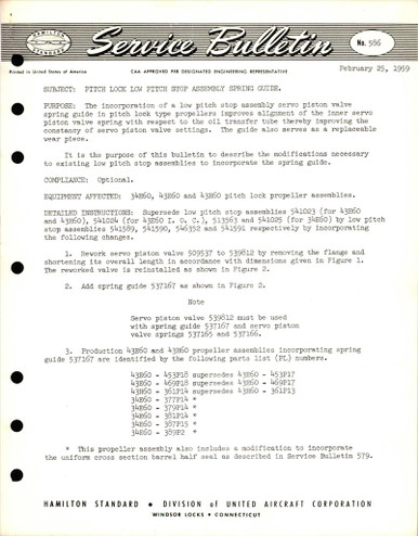 Pitch Lock Low Pitch Stop Assembly Spring Guide [sept8hsairc19 ...