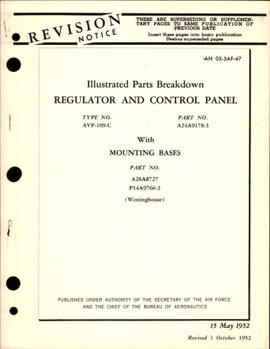 Illustrated Parts Breakdown for Regulator & Control Panel - Type AVP ...