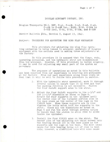 Procedure for Adjusting the Wing Flap Mechanism - AirCorps Library
