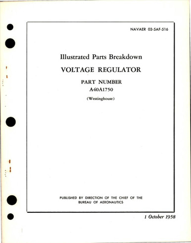 Illustrated Parts Breakdown for Voltage Regulator - Part A40A1750 ...
