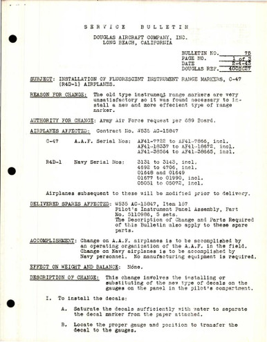 Installation of Fluorescent Instrument Range Markers - AirCorps Library