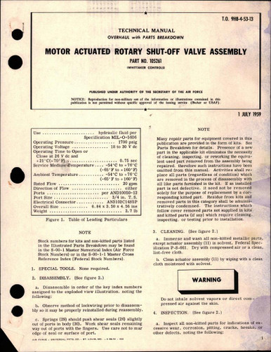 Overhaul with Parts Breakdown for Motor Actuated Rotary Shut-Off Valve ...