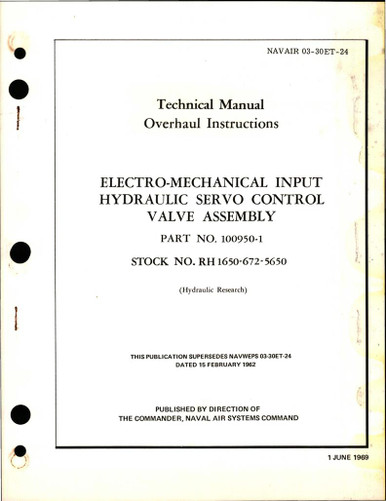 Overhaul Instructions for Electro-Mechanical Input Hydraulic Servo ...