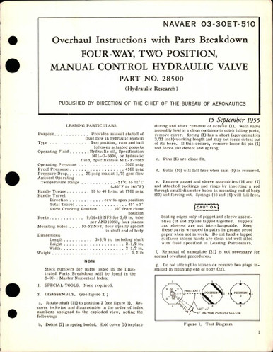 Overhaul Instructions with Parts Breakdown for Four-Way, Two-Position ...