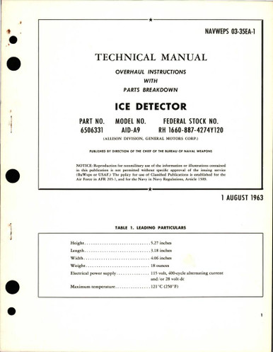 Overhaul Instructions with Parts Breakdown for Ice Detector - Part ...