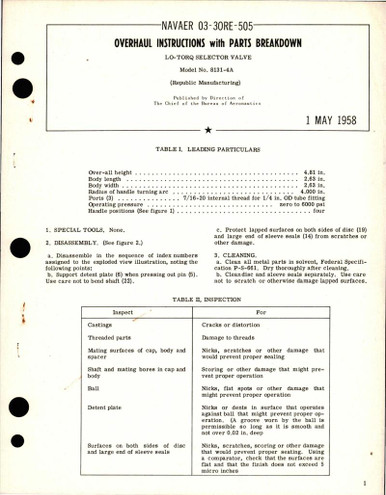 Overhaul Instructions with Parts Breakdown for LO-TORQ Selector Valve ...