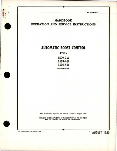 Operation and Service Instructions for Automatic Boost Control - Types ...