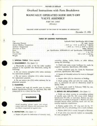 Overhaul Instructions with Parts Breakdown for Manually Operated Slide ...