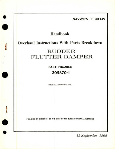Overhaul Instructions with Parts Breakdown for Rudder Flutter Damper ...