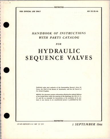 Instructions with Parts Catalog for Hydraulic Sequence Valves ...