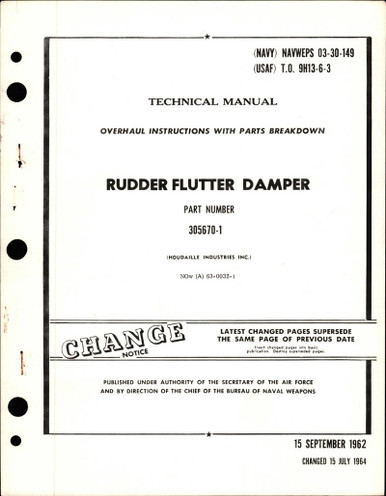Overhaul Instructions with Parts Breakdown for Rudder Flutter Damper ...
