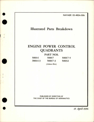 Illustrated Parts Breakdown for Engine Power Control Quadrants ...