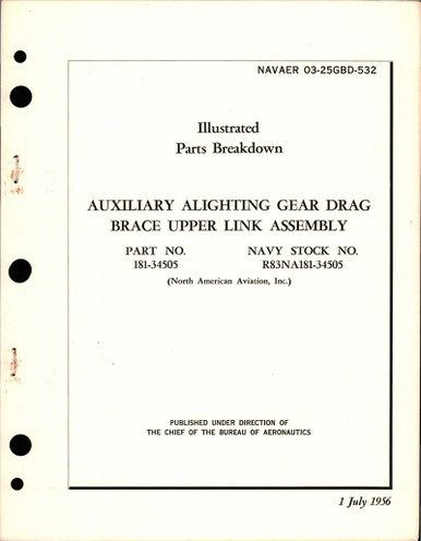 Illustrated Parts Breakdown for Auxiliary Alighting Gear Drag Brace ...