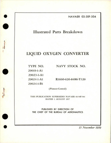 Illustrated Parts Breakdown for Liquid Oxygen Converter - Type - 29019 ...