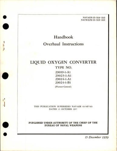 Overhaul Instructions for Liquid Oxygen Converter - Types 29019-1-A1 ...