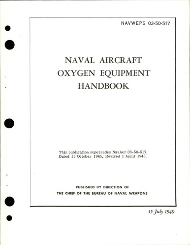 Handbook for Naval Aircraft for Oxygen Equipment - AirCorps Library