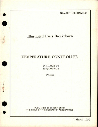 Illustrated Parts Breakdown for Temperature Controller - Parts 25730028 ...