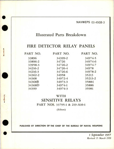 Illustrated Parts Breakdown for Fire Detector Relay Panels with ...