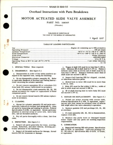 Overhaul Instructions with Parts Breakdown for Motor Actuated Slide ...