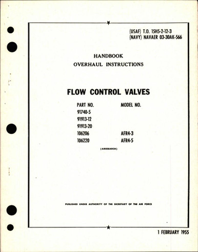Overhaul Instructions for Flow Control Valves - Models AFR4-3 and AFR4 ...
