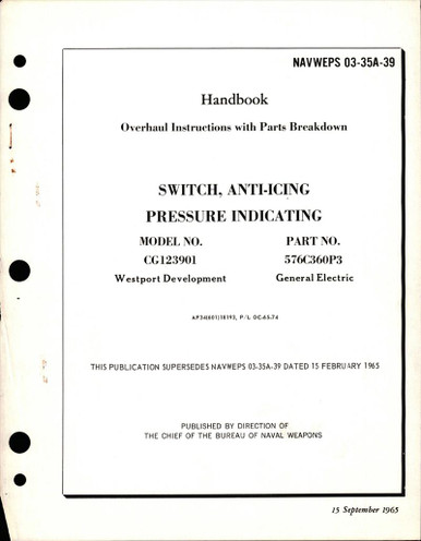 Overhaul Instructions with Parts Breakdown for Anti-Icing Pressure ...