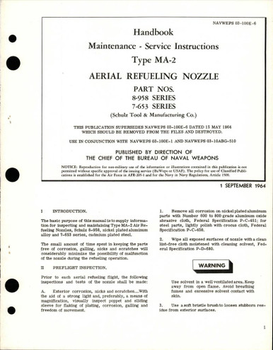 Maintenance and Service Instructions for Aerial Refueling Nozzle - Type ...