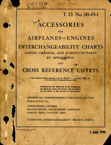 Interchangeability Charts - Aircraft Engines Cross Reference Charts ...
