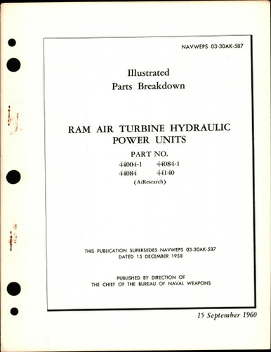 Illustrated Parts Breakdown for Ram Air Turbine Hydraulic Power Units ...