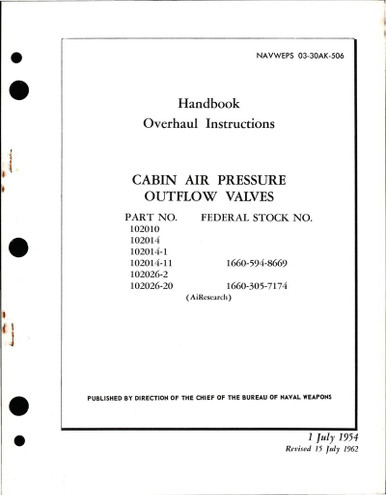 Overhaul Instructions for Cabin Air Pressure Outflow Valves - AirCorps ...