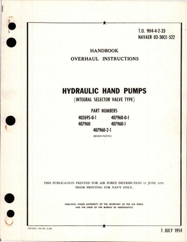 Overhaul Instructions for Hydraulic Hand Pumps - Integral Selector ...